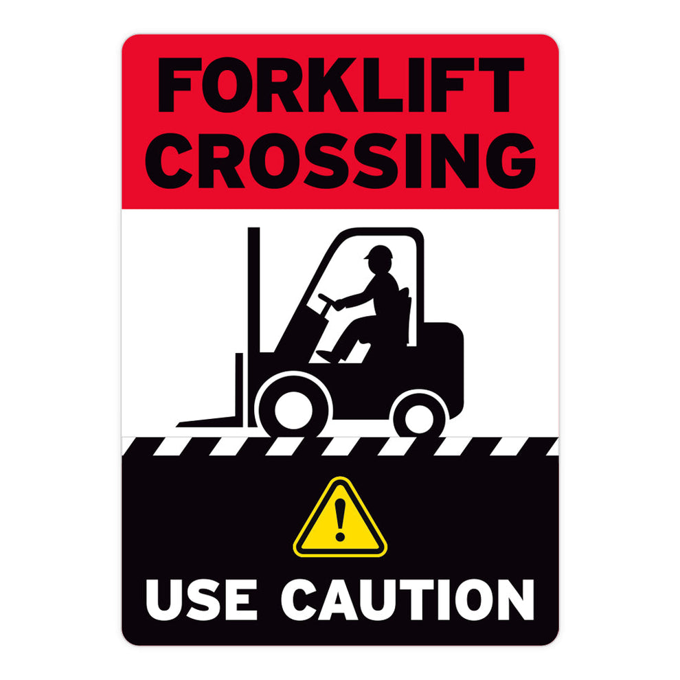Forklift Crossing Use Caution Warehouse Safety Sign – Xstamper Online